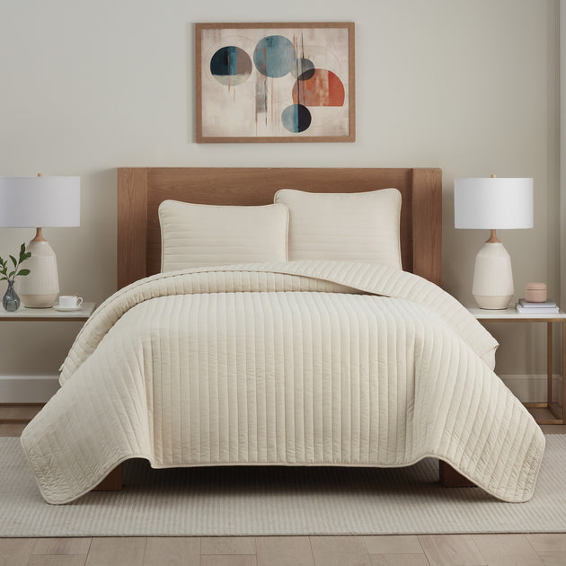 Host & Home Microfiber Quilt Set, Cozy 100GSM Brushed Microfiber with ...