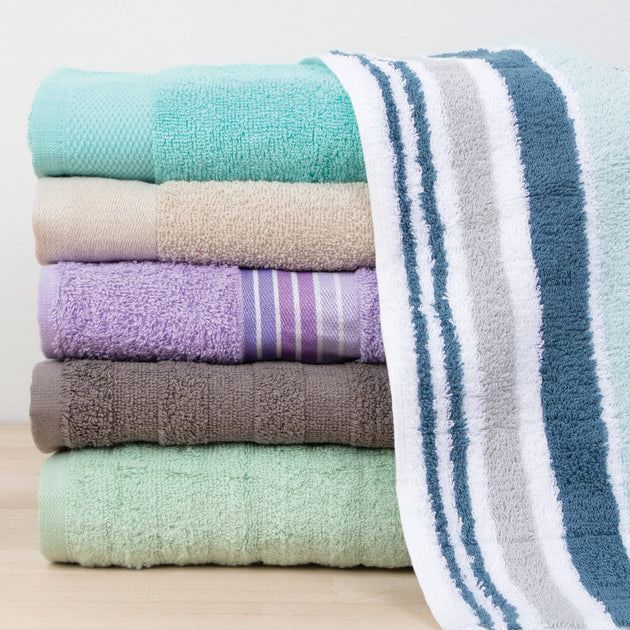 Luxuriance Bath Towels Assortment, Cotton Terry, 27x52 in., Assorted C ...